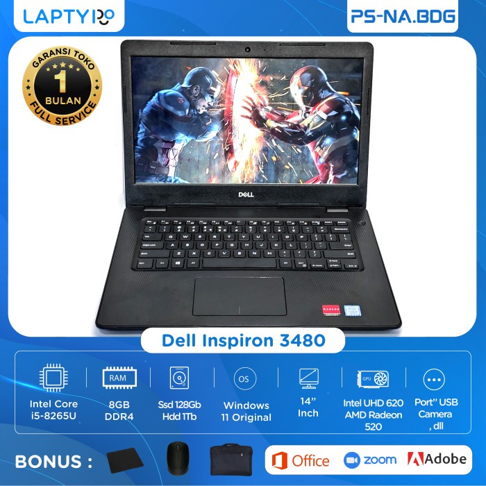 Jual Laptop Dell Inspiron 3480 Intel Core i5 gen 8 Ram 8 Ssd 128 Hdd ...