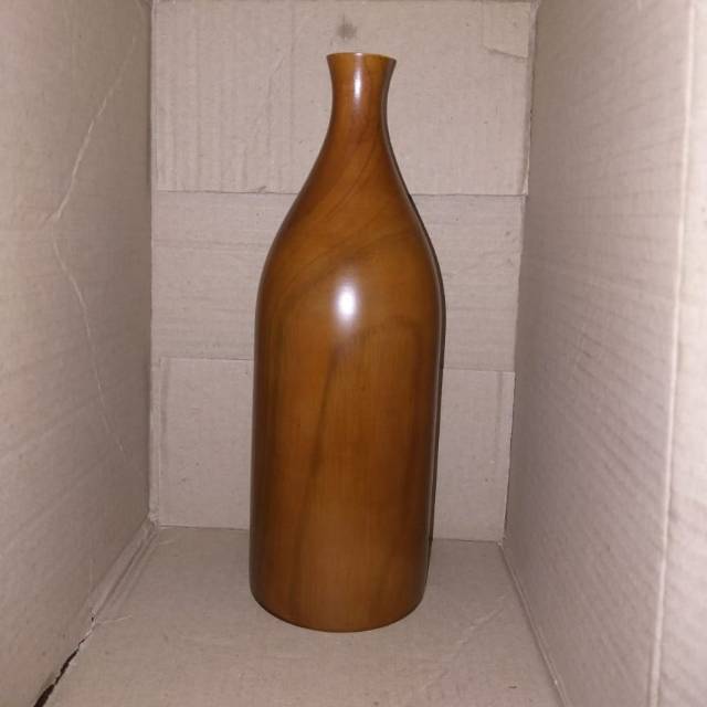 Jual Vas botol kayu Jati tinggi 35 cm. | Shopee Indonesia