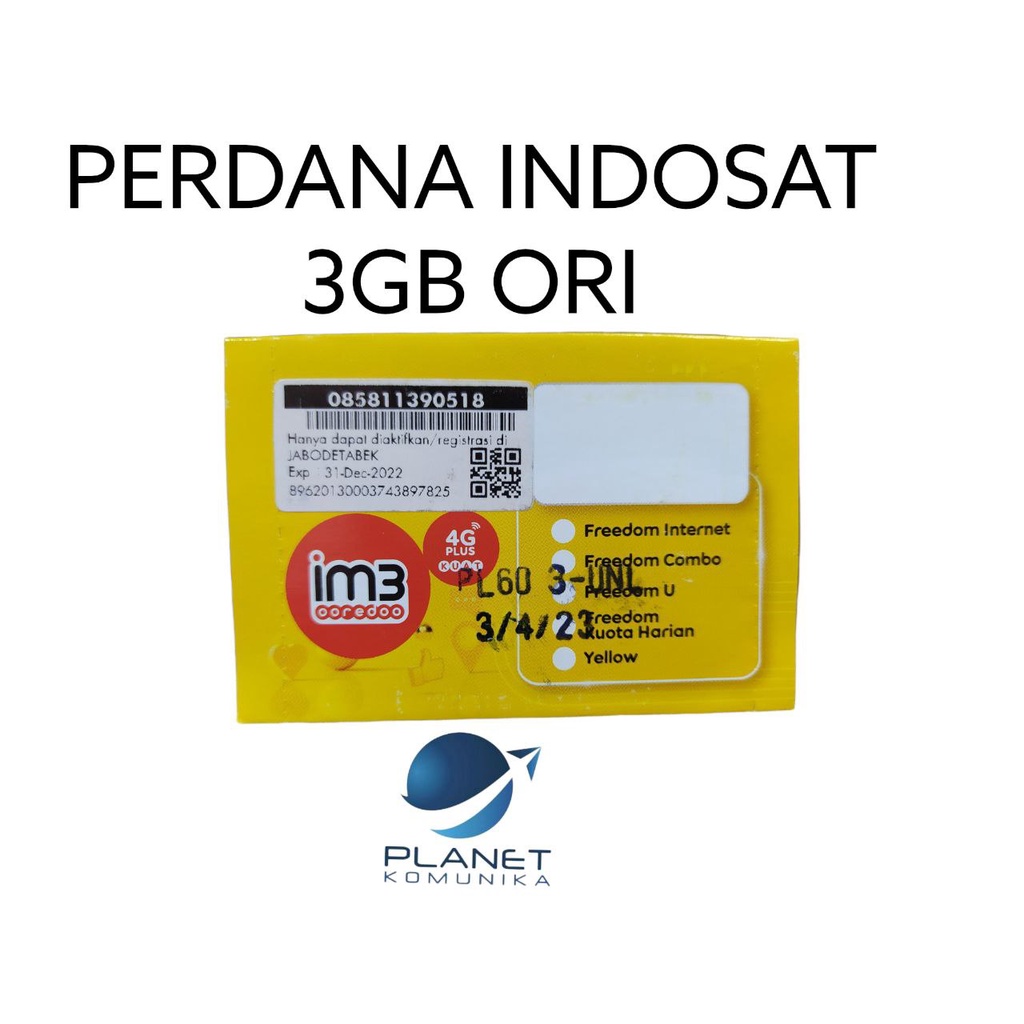Jual PERDANA ISAT 3GB | Shopee Indonesia