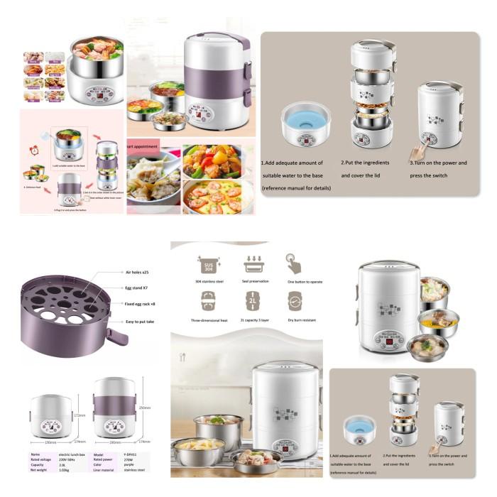 Jual Electric Lunch Box 3 Layer Stainless Steel (pemanas tempat makan ...