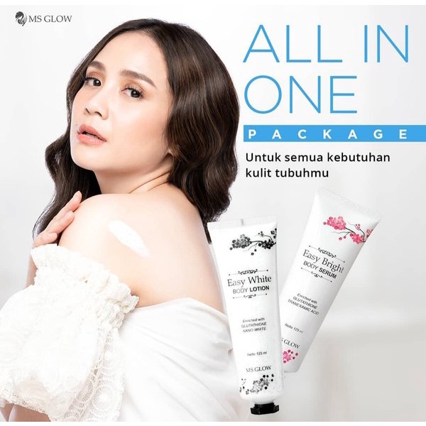 Jual MS GLOW EASY WHITE BODY SERIES 2IN1 (Body Lotion + Body Serum ...