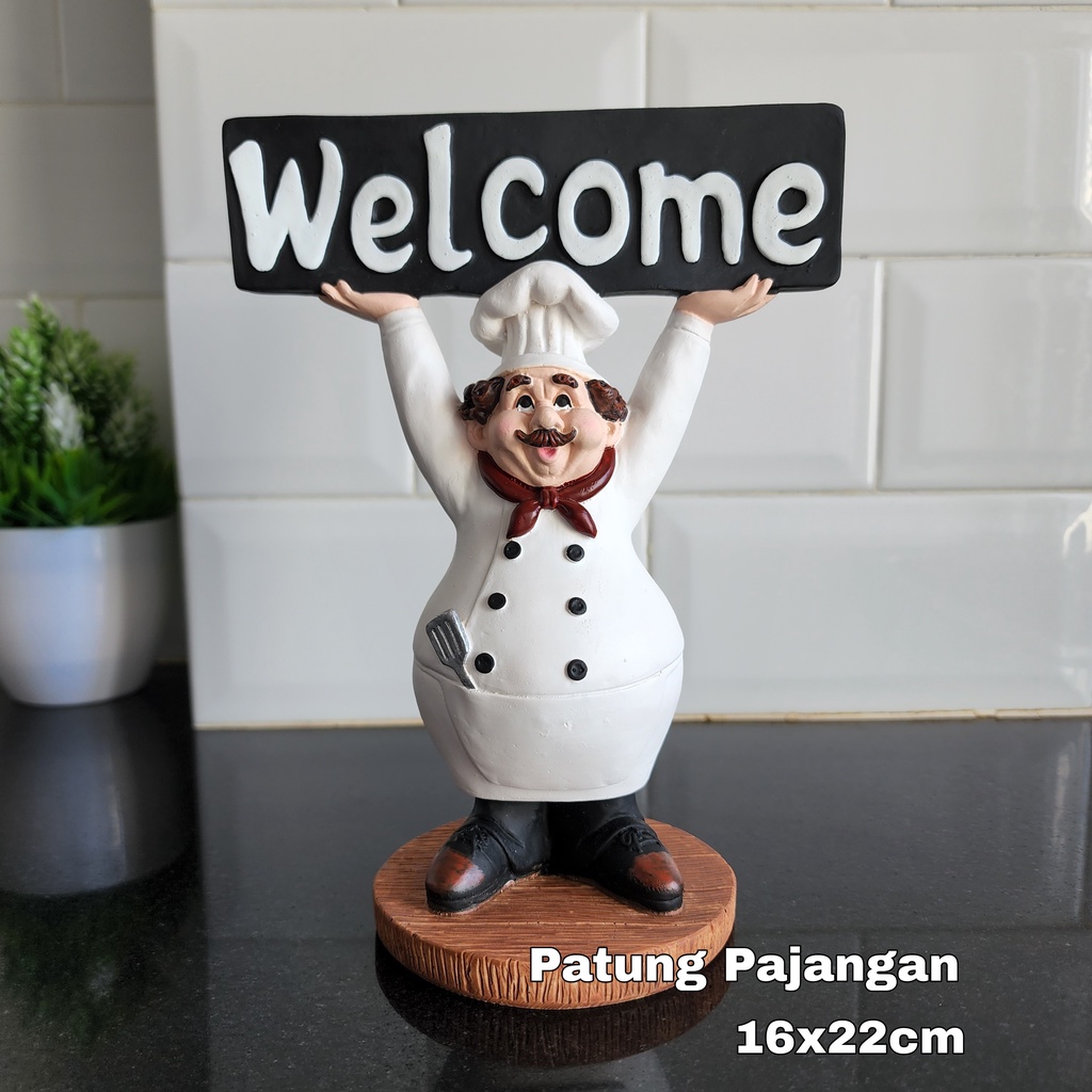 Jual Pajangan koki patung chef statue welcome decoration dapur rumah ...