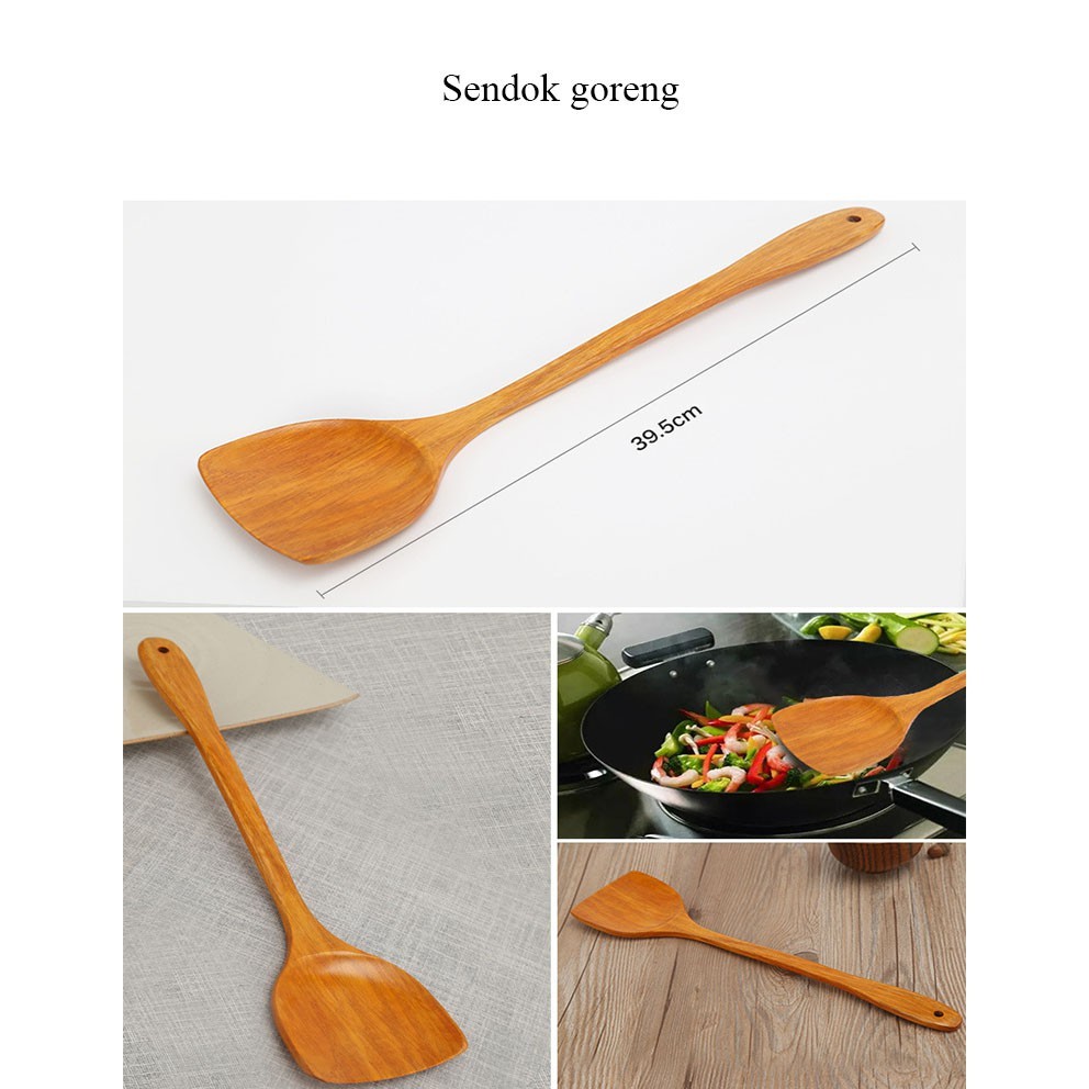 Jual Alat Masak Kayu/Sutil Kayu/Sodet Kayu/Centong Kayu | Shopee Indonesia