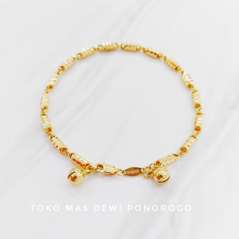 Jual TOKO DEWI GELANG EMAS PIPA MODEL LEMES SLEP Emas Asli Kadar 8K/375 ...
