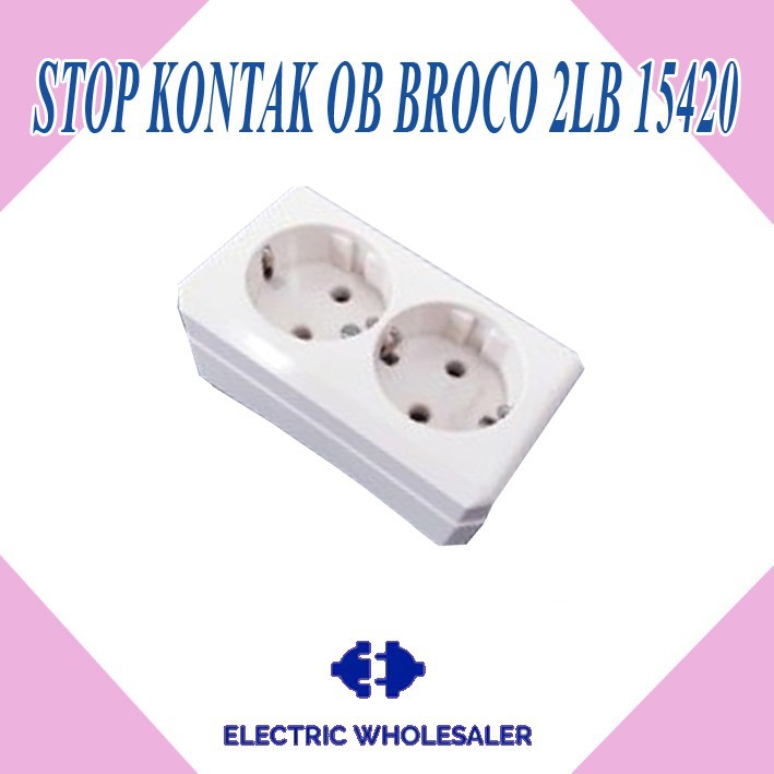 Jual STOP KONTAK OB BROCO 2 LUBANG 15420 | Shopee Indonesia
