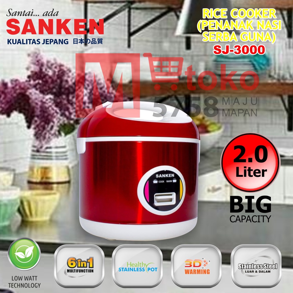 Jual MAGIC COM - RICE COOKER SANKEN SJ-3000 KAP. 2 LITER | Shopee Indonesia