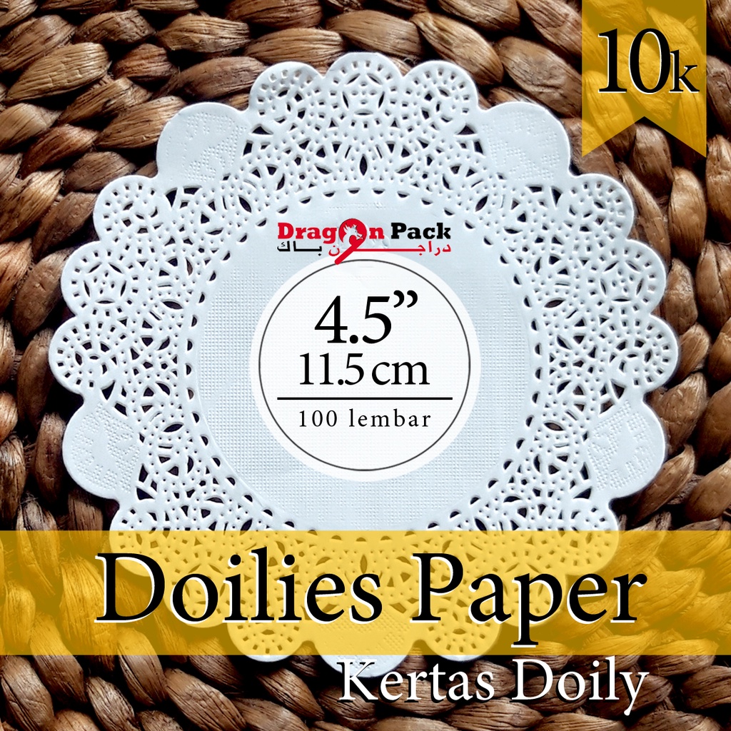 Jual Kertas Doilies Paper 4.5" diameter ( 11.5cm ) isi 100 lembar ...