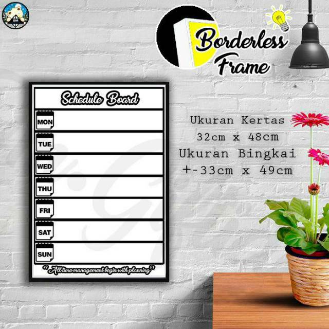 Jual Schedule Board 1 week , papan jadwal 1 minggu | Shopee Indonesia