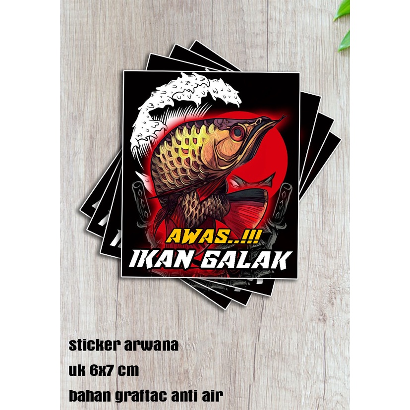 Jual sticker arwana sticker arowana stiker ikan predator arwana ...