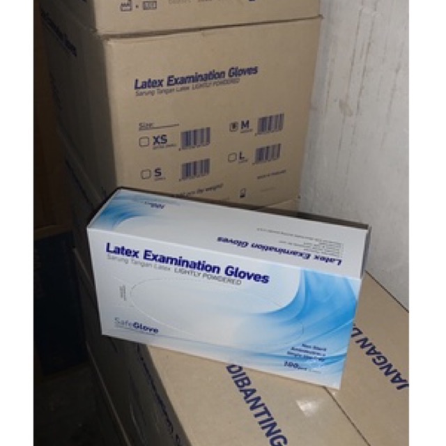 Jual SARUNG TANGAN LATEX HANDSCOON SAFEGLOVE PER BOX | Shopee Indonesia