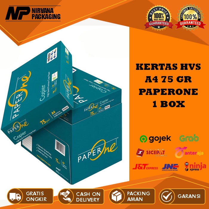 Jual KERTAS HVS A4 PAPERONE PAPER ONE 75GR 70GR PRINT FOTOCOPY 1 DUS – 5 RIM [GOJEK/GRAB ...
