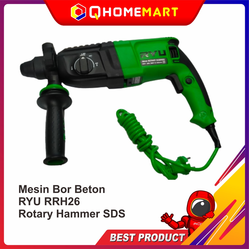 Jual Mesin Bor Beton RYU RRH26 Rotary Hammer SDS | Shopee Indonesia