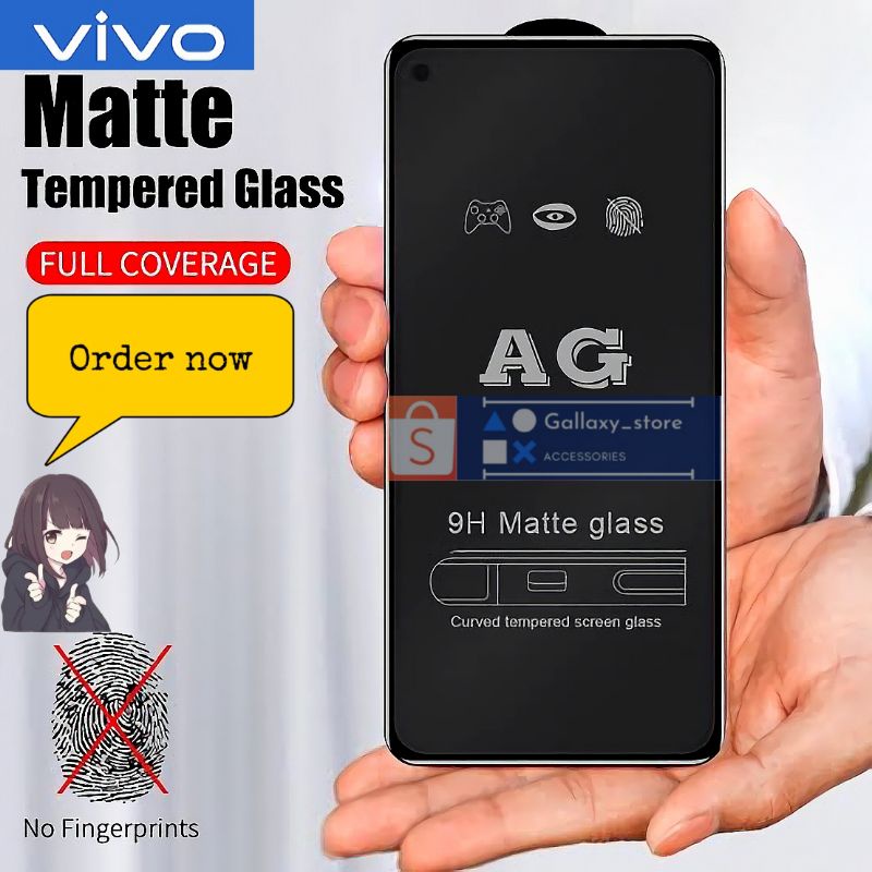 Jual TG TEMPERED GLASS FULL LAYAR 9H AG MATTE VIVO S1 V15 PRO V21 5G V20 V40 SE V23E Y11 Y17 ...