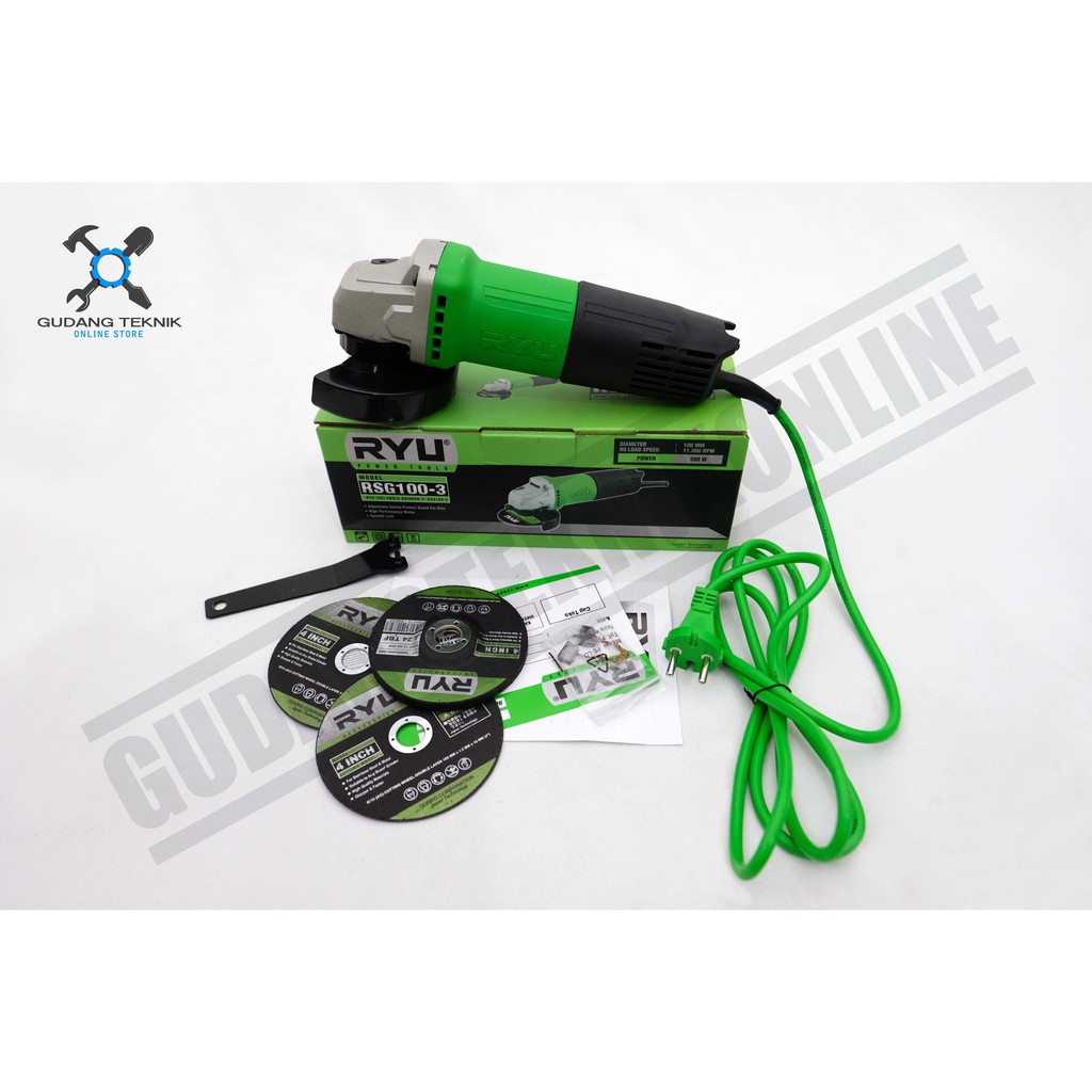 Jual Gerinda RYU RSG100-3 / Mesin Gerinda Tangan RYU RSG100 - 3 / Angle ...