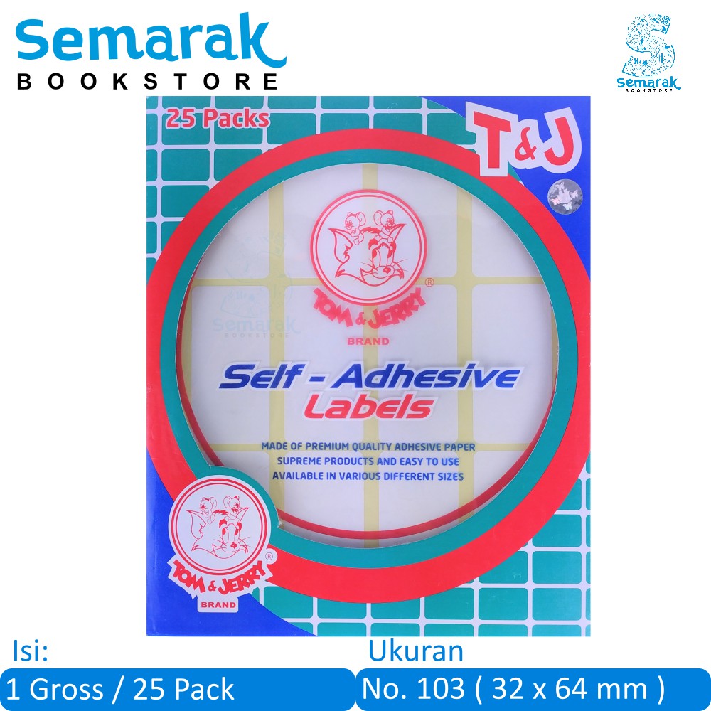 Jual Tom & Jerry Sticker Self-Adhesive Labels Stiker Label No. 99 / 103 / 112 / 121 [1 Box / 25 ...