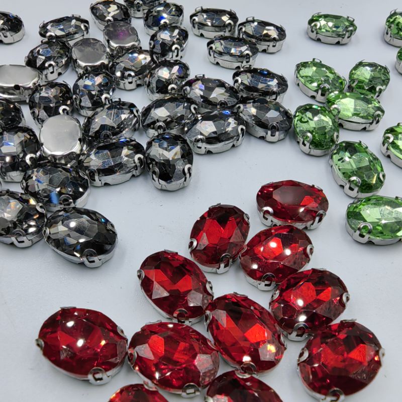 Jual STONE BATU KRISTAL CANGKANG CANGKRANG KACA MOTIF OVAL UKURAN 10 ...