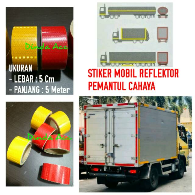 Jual Sticker Reflektor Pemantul Cahaya Mobil Truck/Box Universal ...