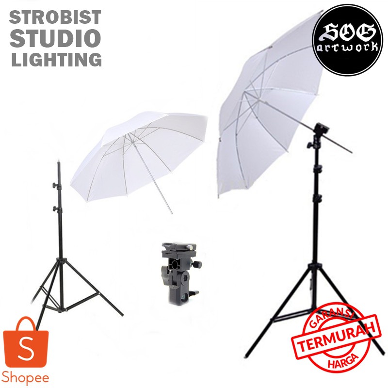 Jual Paket Strobist Flash Holder - Payung Putih - Light Stand | Shopee Indonesia