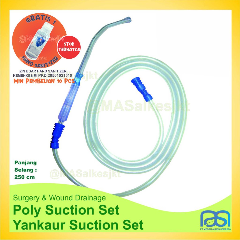 Jual YANKAUER SUCTION SET WITH CROWN TIP 250 CM | Shopee Indonesia