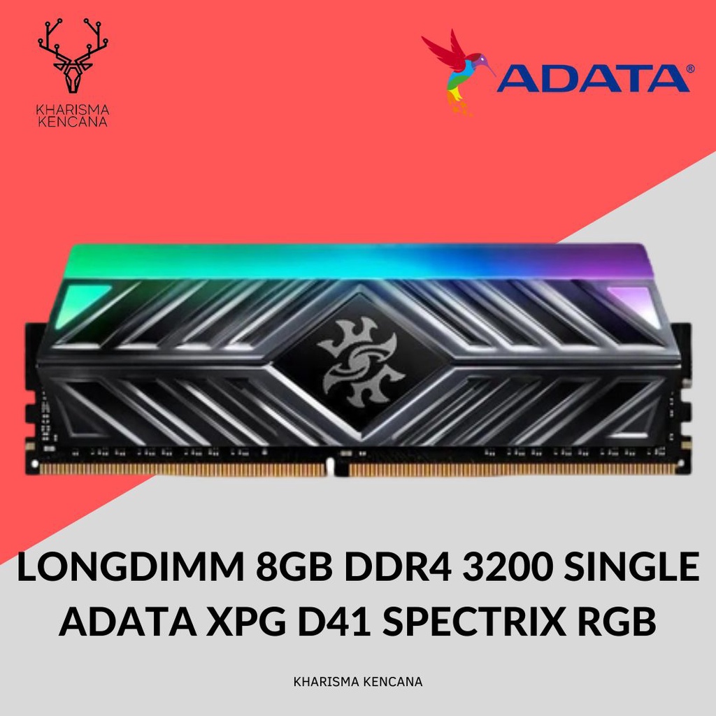Jual LONGDIMM 8GB DDR4 3200 SINGLE ADATA XPG D41 SPECTRIX RGB | Shopee ...