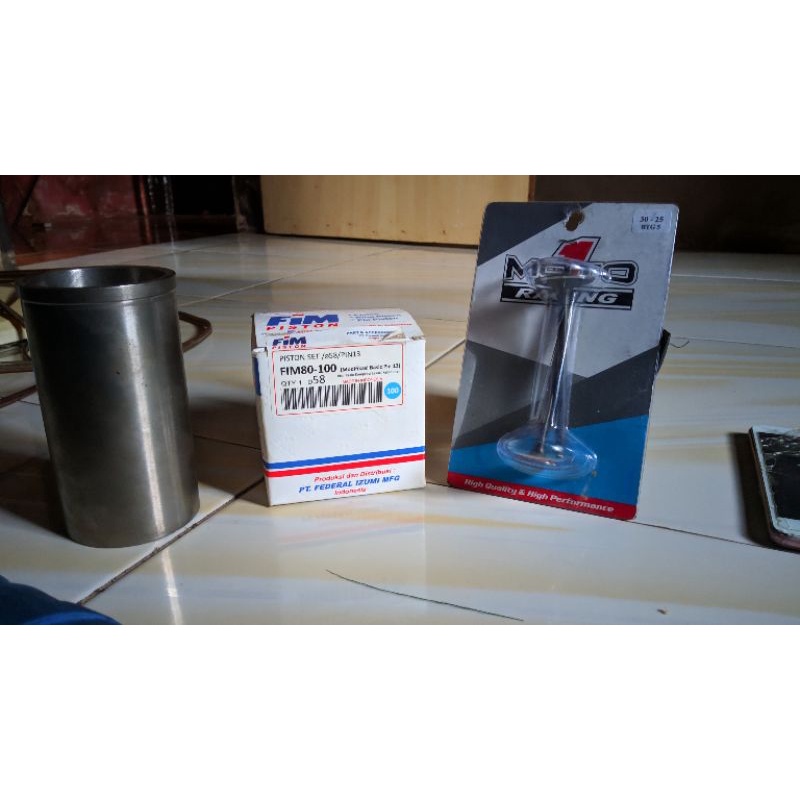 Jual paket bure up sleep angine piston 58 mentah klep moto 1 uk 30/25 ...