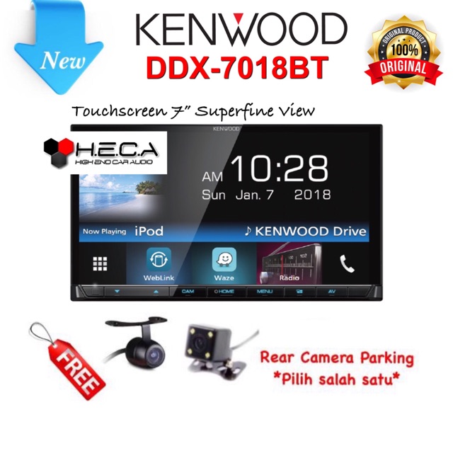 Jual Kenwood DDX-7018BT Head Unit Double Din DDX 7018 BT Tape Audio Mobil DDX7018BT & Kamera ...