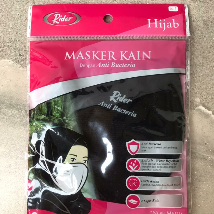 Jual Masker Kain Hijab Merk Rider - Hitam | Shopee Indonesia