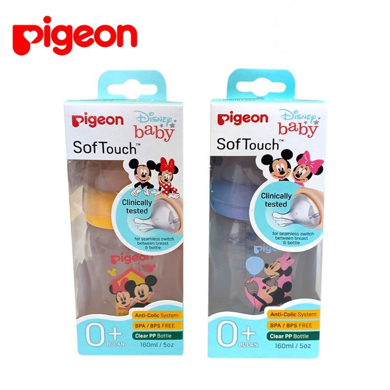 Jual BOTOL PIGEON SOFT TOUCH DISNEY BABY 160 ML | Shopee Indonesia