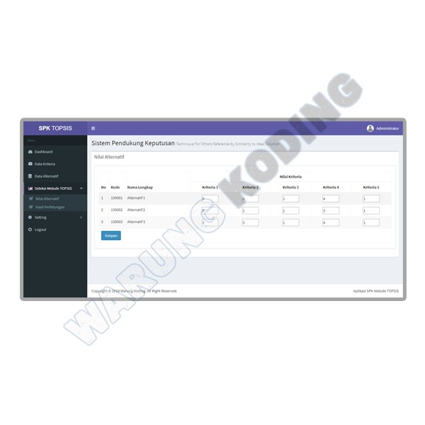 Jual Source Code Aplikasi SPK Metode TOPSIS dengan PHP dan MySQL | Shopee Indonesia