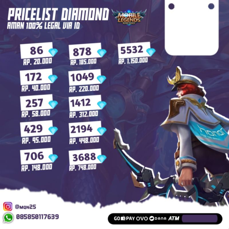 Jual 355 Diamond Mobile Legends | Shopee Indonesia