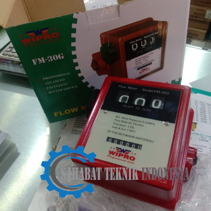 Jual Oil Flow Meter WIPRO FM30G Meteran Minyak Solar 3 Digit Size 1 ...