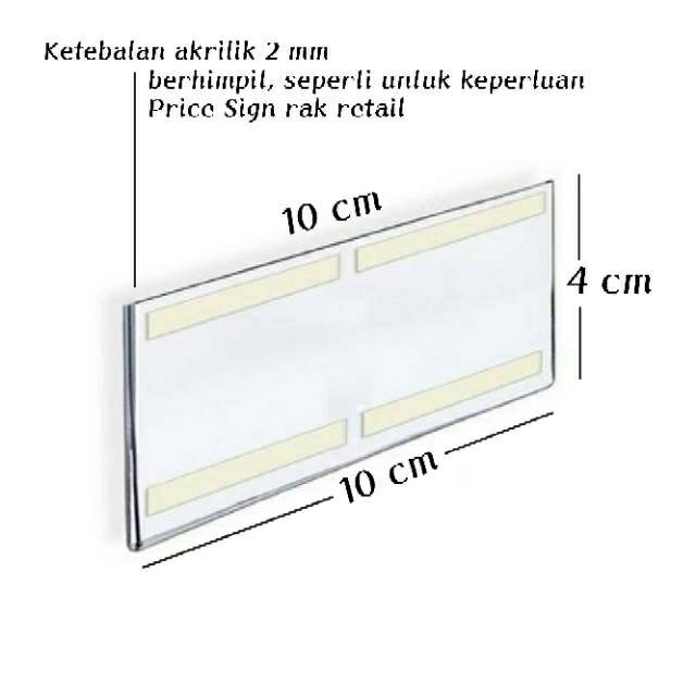 Jual Akrilik Price Sign/Tag uk. 10x4 tebal 2mm | Shopee Indonesia