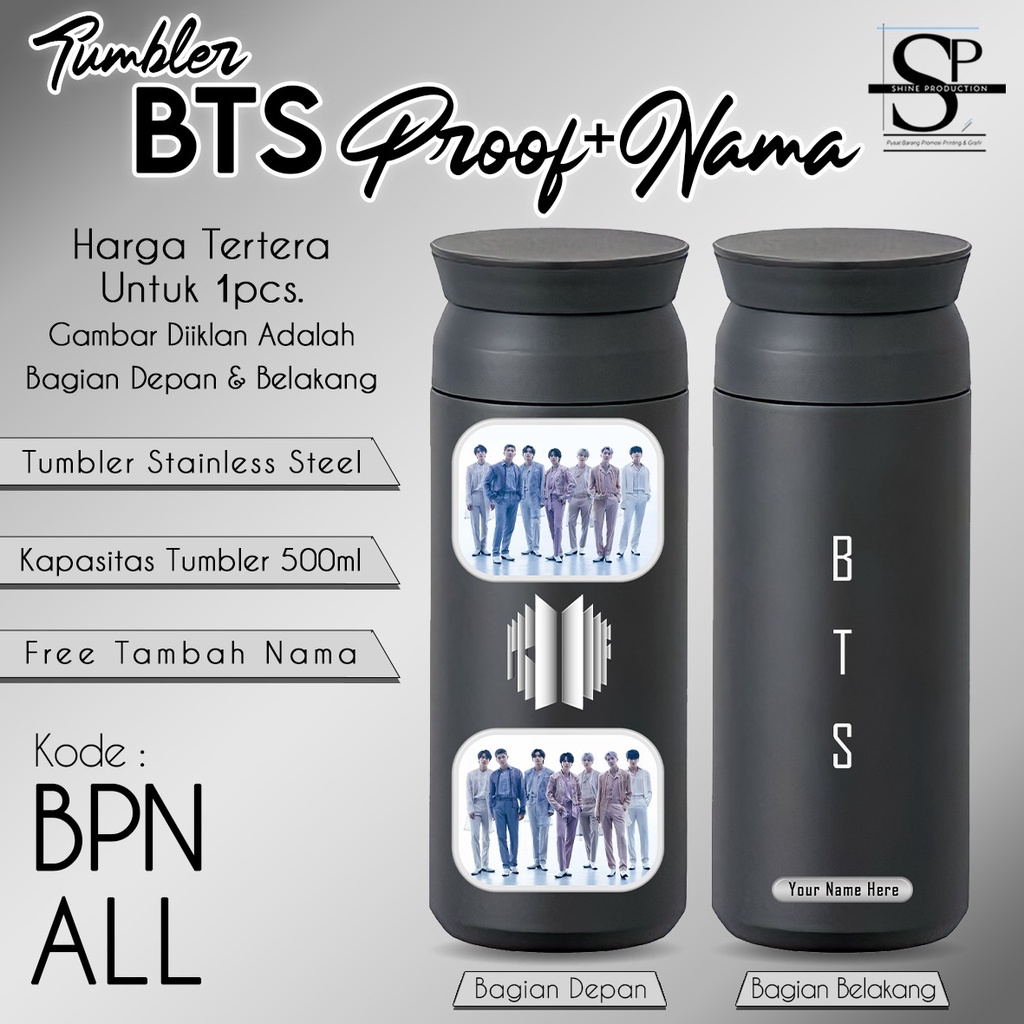 Jual Tumbler Travel BTS Custom Nama | Shopee Indonesia