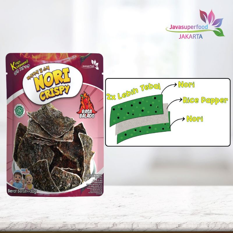 Jual Java SuperFood Nori Crispy Rasa Balado / BBQ 30 Gr | Shopee Indonesia