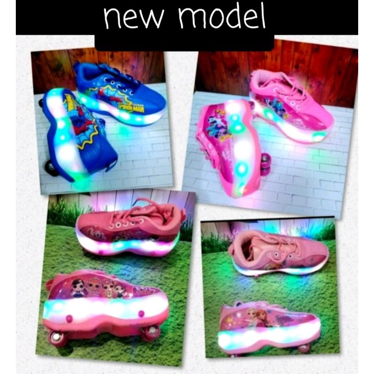 Jual SEPATU RODA ANAK PEREMPUAN & LAKI | RODA 4 FULL LAMPU LED KARAKTER ...