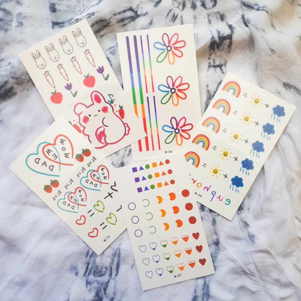 Jual colorful temporary tattoo set | Shopee Indonesia