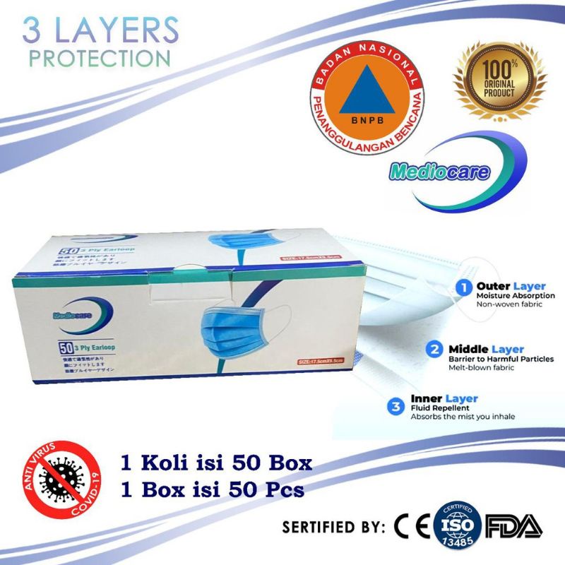 Jual Masker Medis 50pcs | Shopee Indonesia