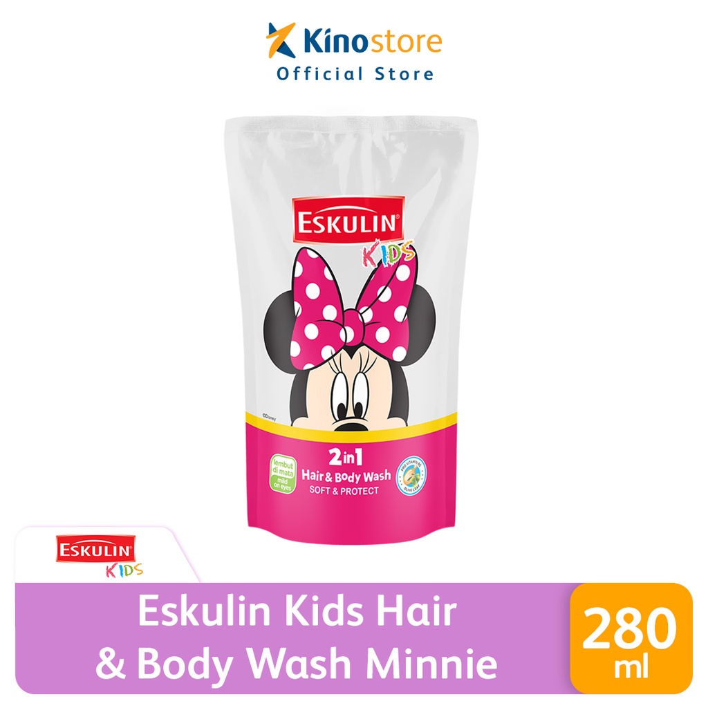 Jual Eskulin Kids Hair & Body Wash Soft & Protect Pouch 280ml | Shopee ...