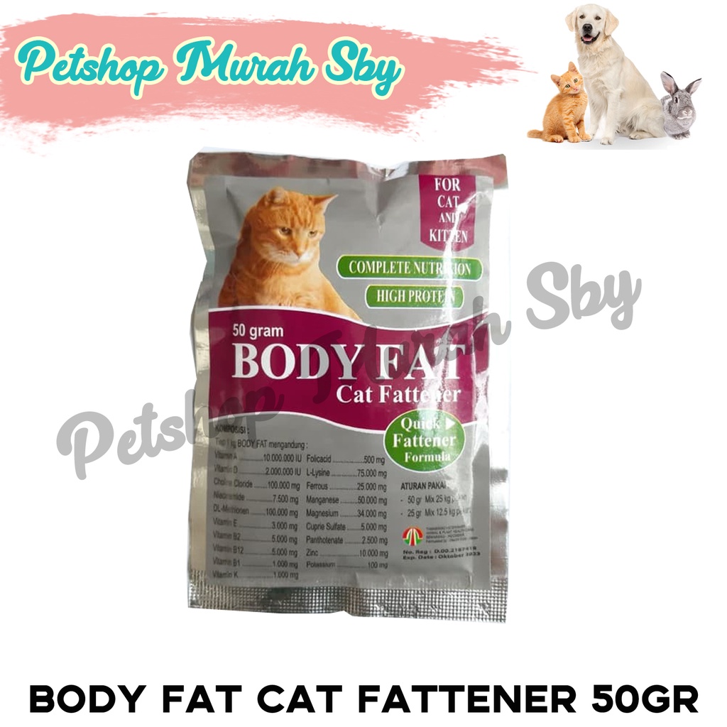 Jual Body Fat Bodyfat - Vitamin Penggemuk Kucing 50gr | Shopee Indonesia