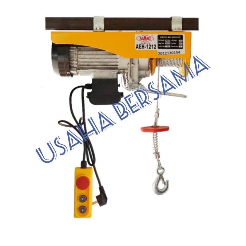 Jual Electric Wire Rope Hoist Asano 1.200kg x 12 m / Katrol Listrik ...