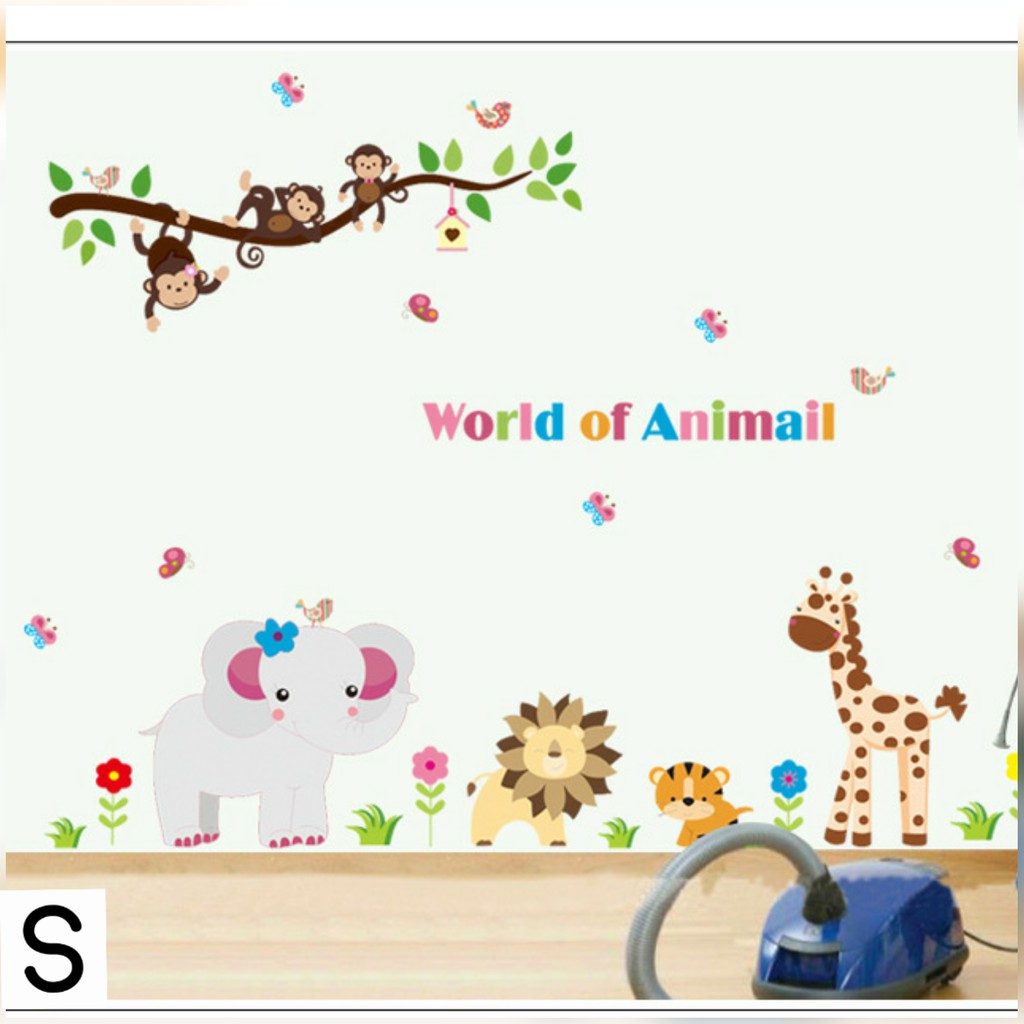 Jual Wallpaper Hewan Dinding Edukasi / Wall Sticker Animal Hewan ...