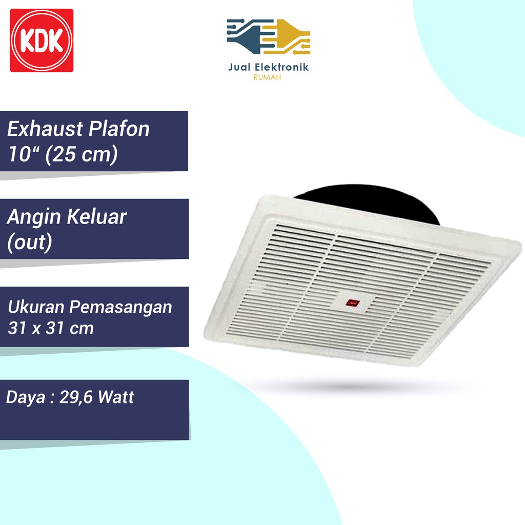 Jual Exhaust Fan Plafon Hexos Ceiling 10 inch KDK - 25TGQ Kualitas ...