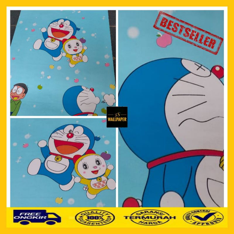 Jual Wallpaper Dinding Doraemon Bintang Wallpaper 3D Wall Sticker 3D Star Doraemon Wallpaper ...