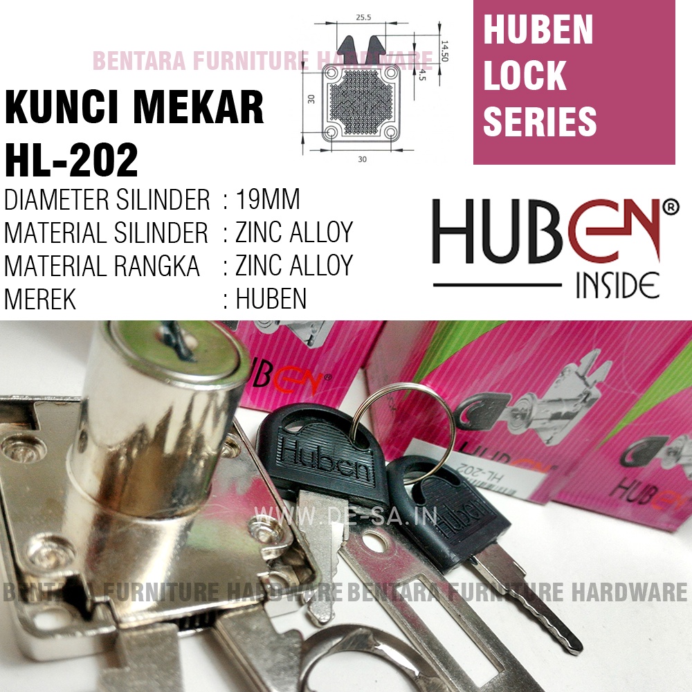 Jual Huben HL-202 - Kunci Mekar (Sliding Door) Pintu Lemari Geser ...
