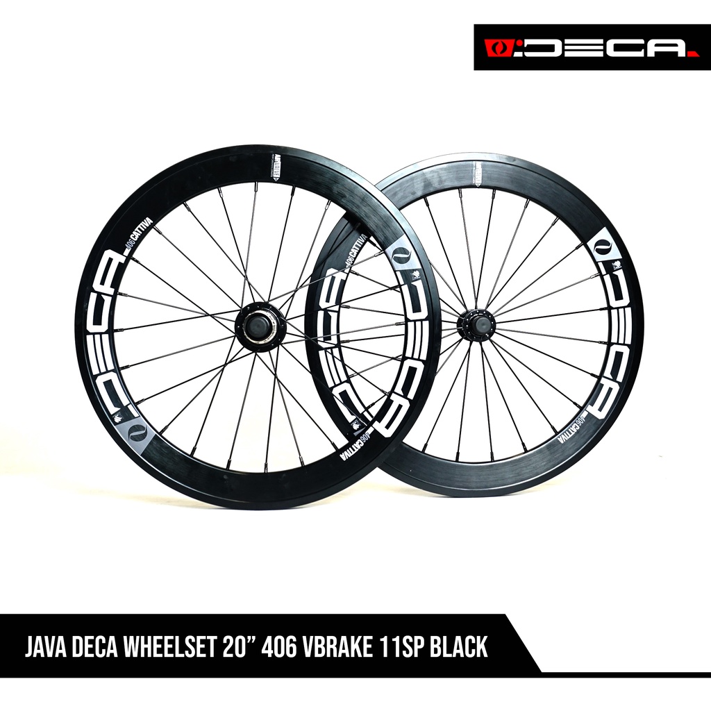 Jual Java Deca Wheelset 20" 406 Vbrake 11Sp Black | Shopee Indonesia