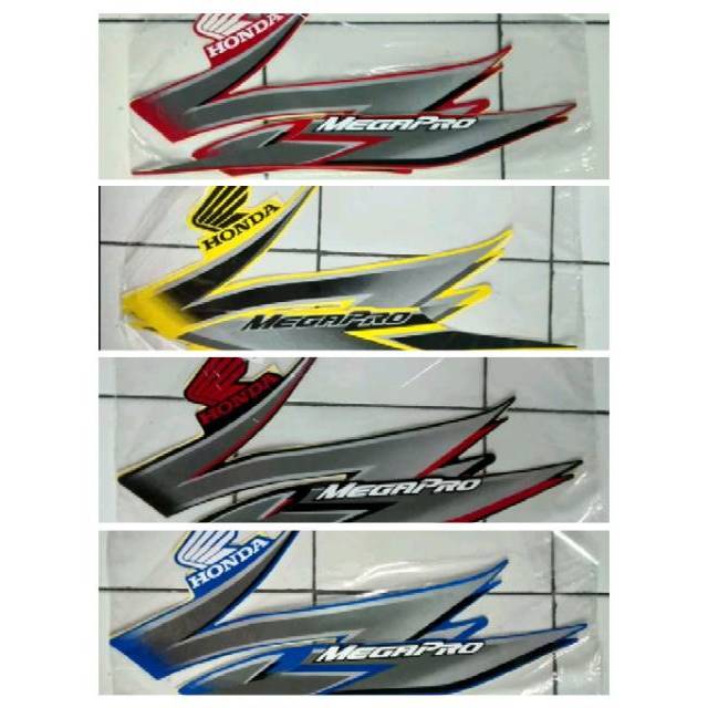 Jual Stiker striping Honda Megapro new primus 2008-2009 hitam merah ...