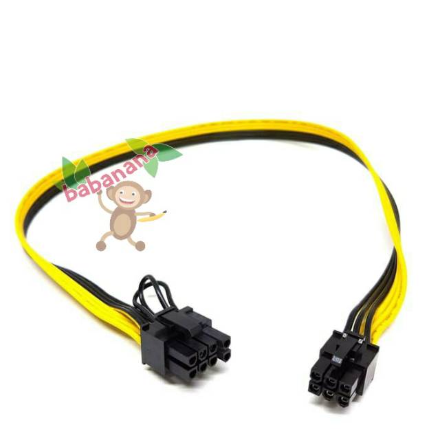Jual Kabel Power VGA 6 pin Male to 8 Pin Male PCIE PCI-E mining 50cm ...