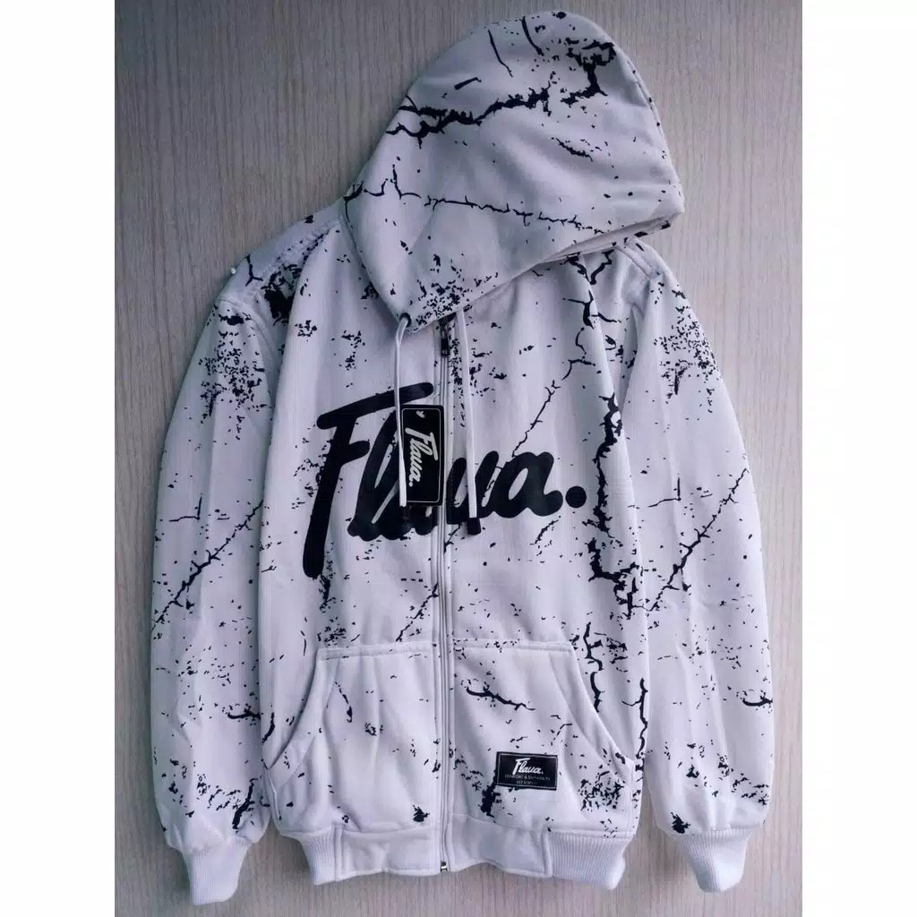 Jual Jaket FLAVA Full Frint sleating Putih Fleece TEBALL | Shopee Indonesia