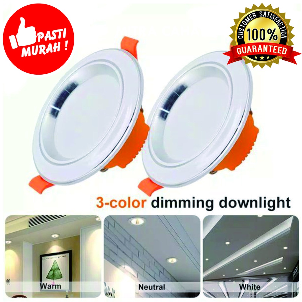 Jual LAMPU DOWNLIGHT LED 3 WARNA PUTIH NATURAL KUNING 5W PANEL INBOW ...