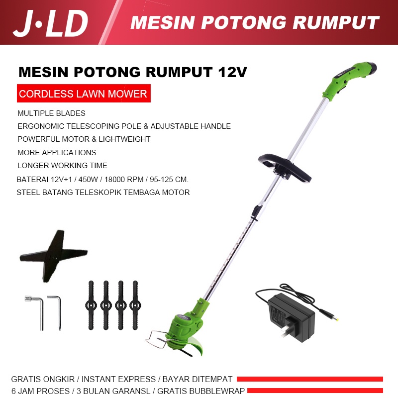 Jual JLD MESIN POTONG RUMPUT BATERAI 12V - CORDLESS GRASS TRIMMER 12 V ...